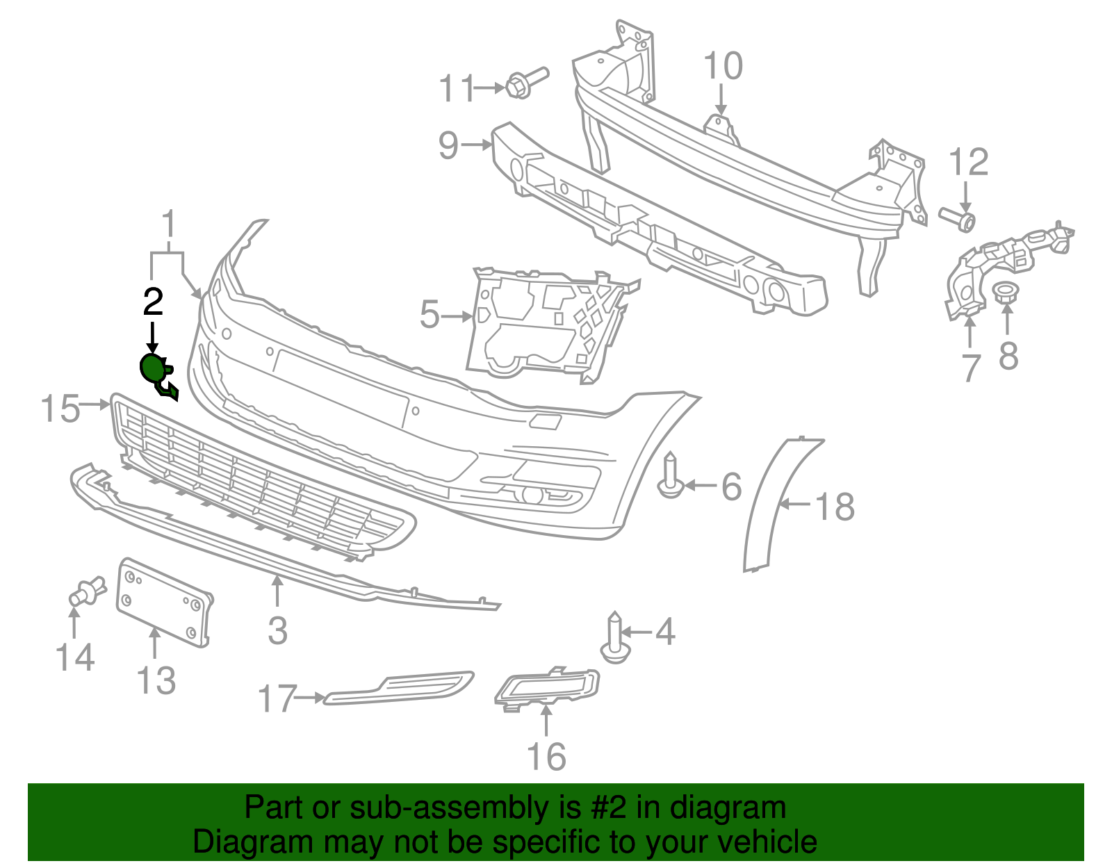 2015-2019 Volkswagen Tow Eye Cap 5G0-807-241-A-GRU | OEM Parts Online
