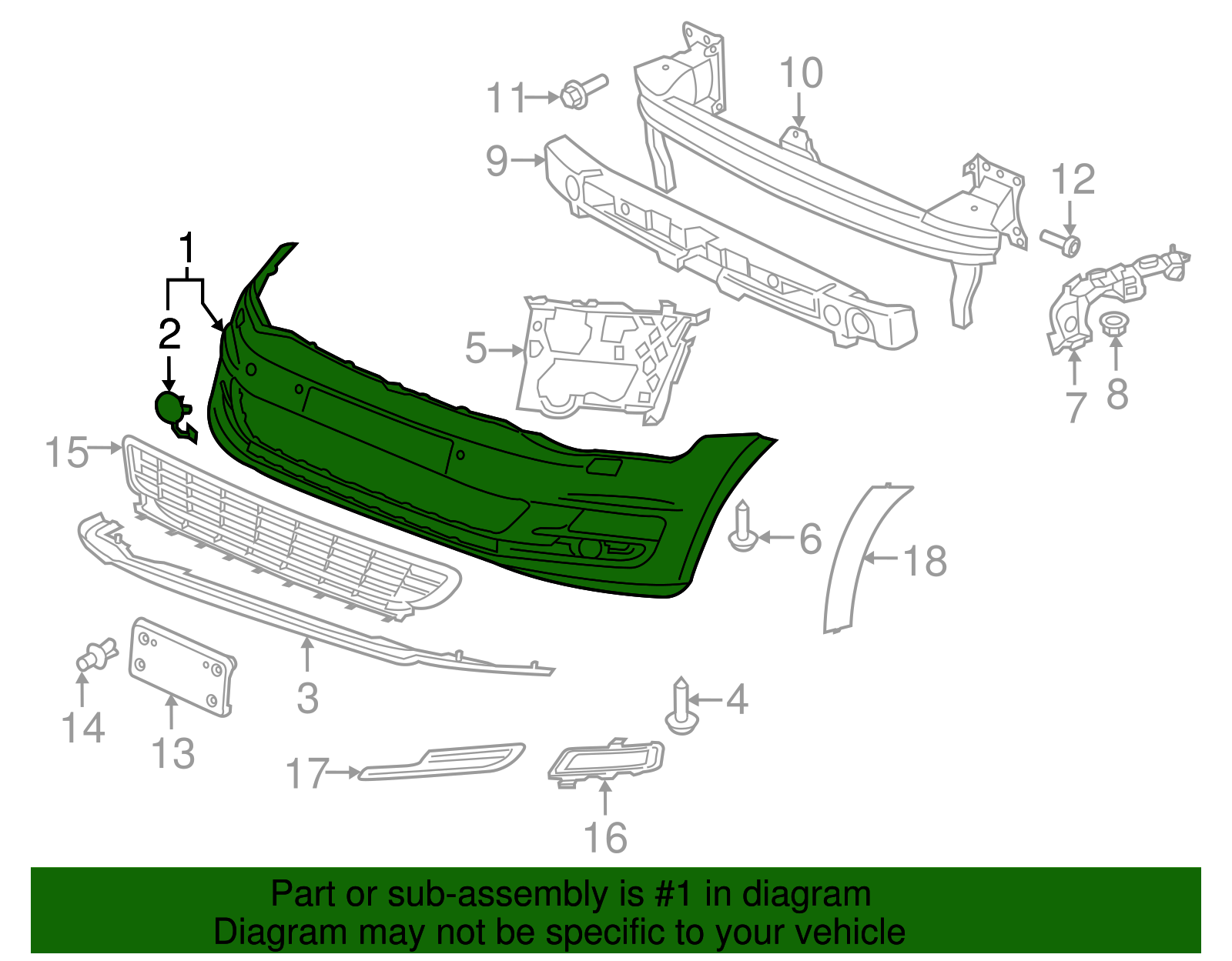 2017 Volkswagen Golf Alltrack Bumper Cover 5G0-807-217-LH-GRU | VW ...