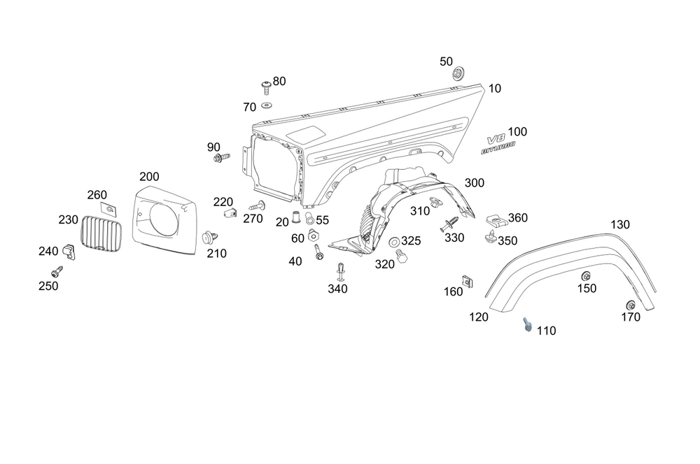 2002-2026 Mercedes-Benz Fender, Front 4638808802 | MB Parts Center