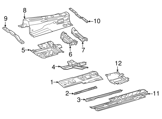 2016-2021 Mercedes-Benz Front Floor Pan Support 213-610-02-23 | German ...