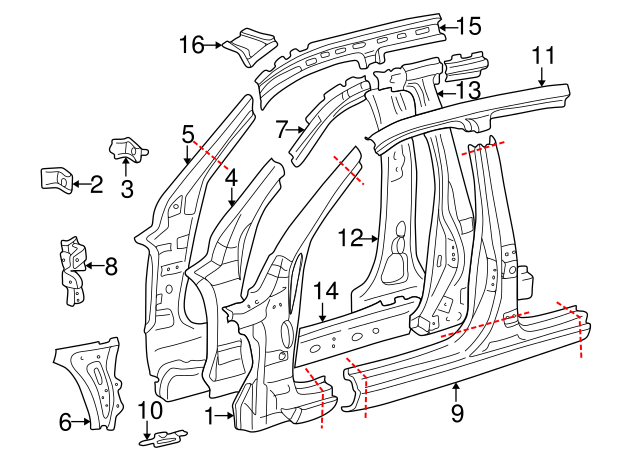 Lexus OEM Gusset Part# 61146-53010 | OEM Vehicle Parts