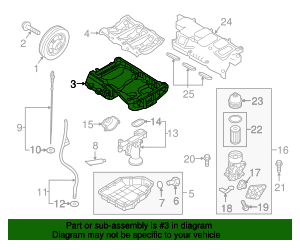 2014-2018 Kia Oil Pan 21520-3C153 | TascaParts.com
