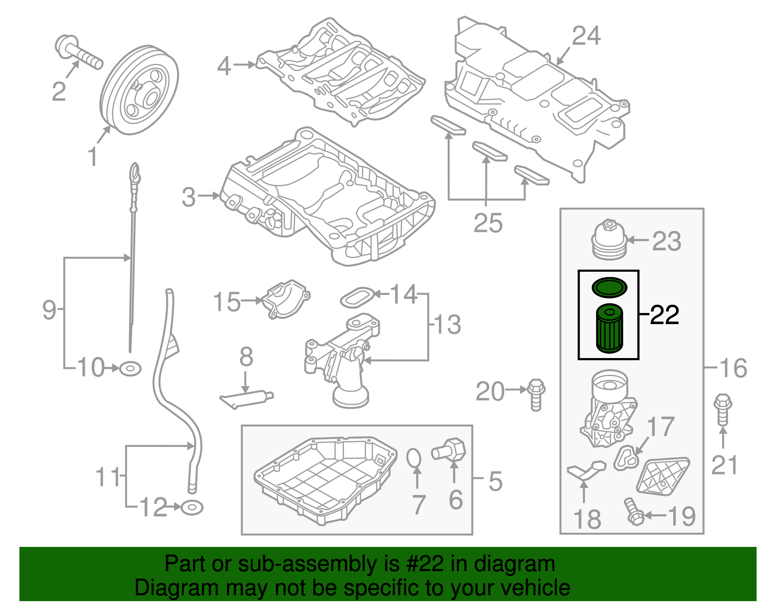 2017-2024 Kia Oil Filter 26320-3CKB0 | Kia Automotive Parts