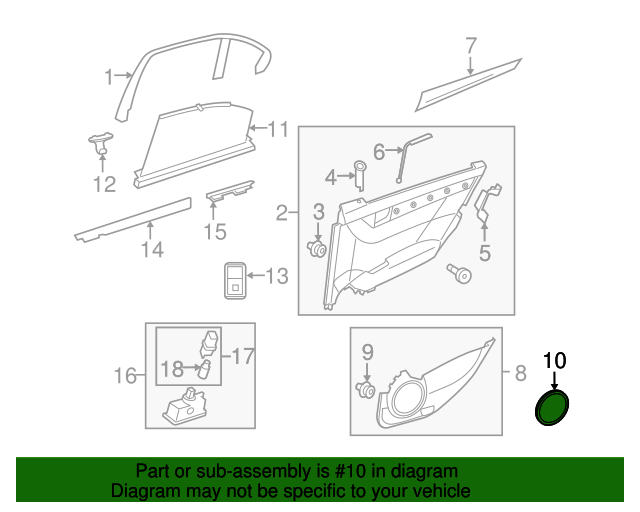 204-720-01-89-9051 - Speaker Grille 2008-2011 Mercedes-Benz | Mercedes ...