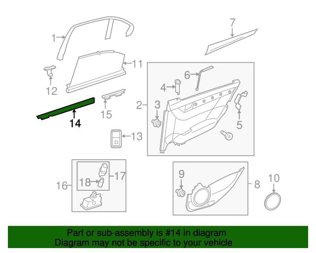 2008-2014 Mercedes-Benz Door Belt Molding 204-735-46-65 ...