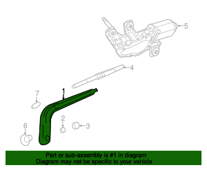 2013-2016 Chevrolet Rear Window Wiper Arm 95995875 GM | GMPartsDirect.com