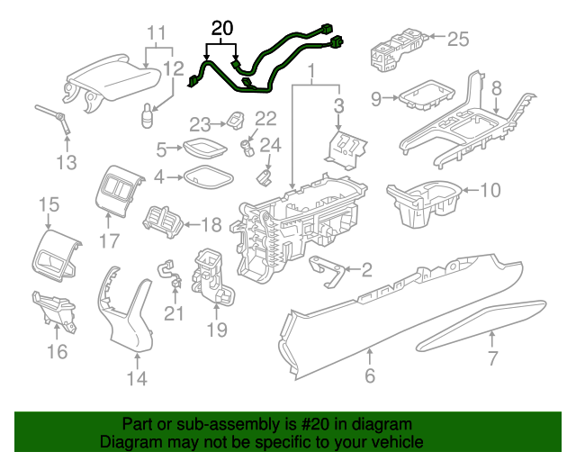 32105-TVA-A10 - Sub-Wire Console (Box) - 2018-2020 Honda Accord ...