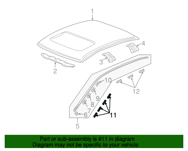 91571-SDA-A01 - Roof Molding Clip 2003-2007 Honda Accord | Honda Parts ...