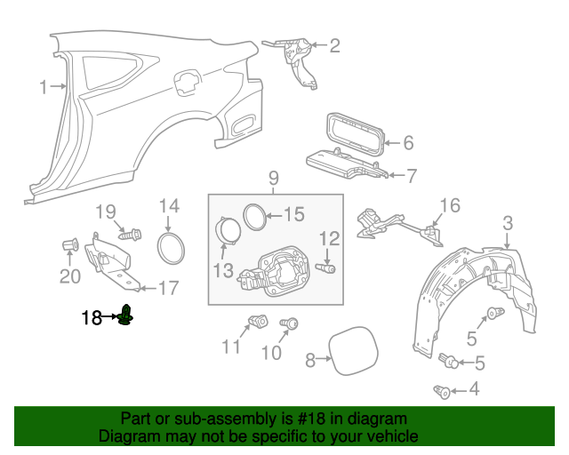 75867-06030 - Plate Clip 2013-2023 Lexus | Longo Lexus Parts