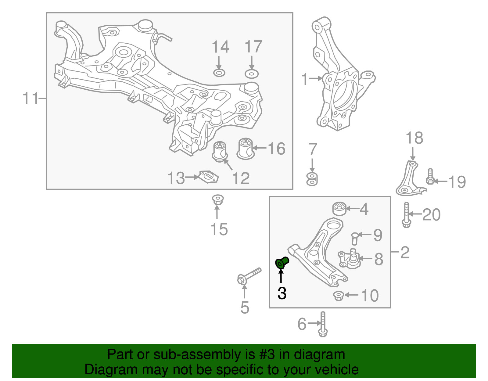 2015-2025 Hyundai Lower Control Arm Front Bushing 54551-C5000 | OEM ...