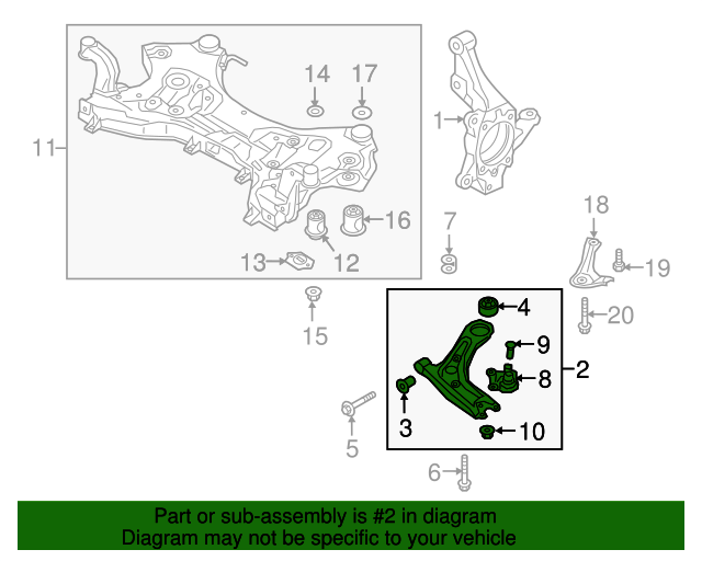 2016-2021 Hyundai Tucson Lower Control Arm 54500-D3000 | OEM Parts Online