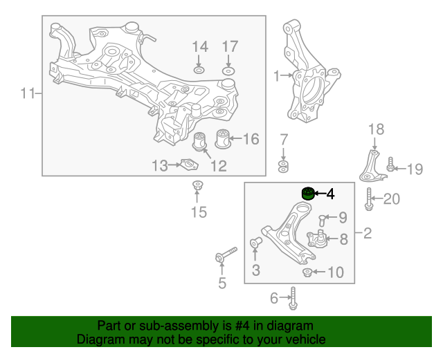 2016-2021 Hyundai Tucson Lower Control Arm Rear Bushing 54584-D3000 ...