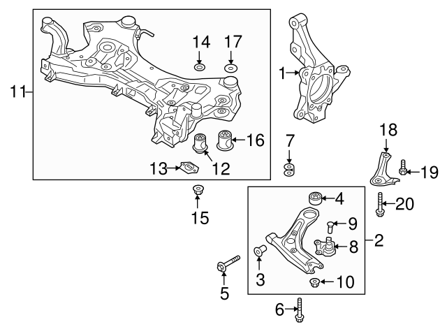Genuine Lower Control Arm for 2016-2021 Hyundai Tucson | Part# 54501 ...