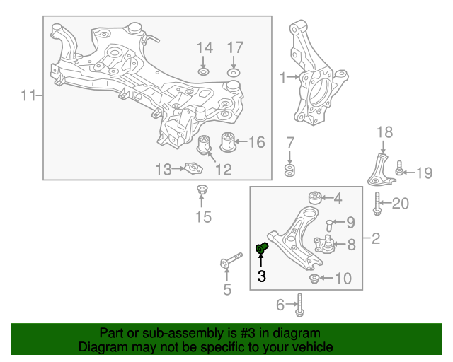 2015-2024 Hyundai Lower Control Arm Front Bushing 54551-C5000 | OEM ...