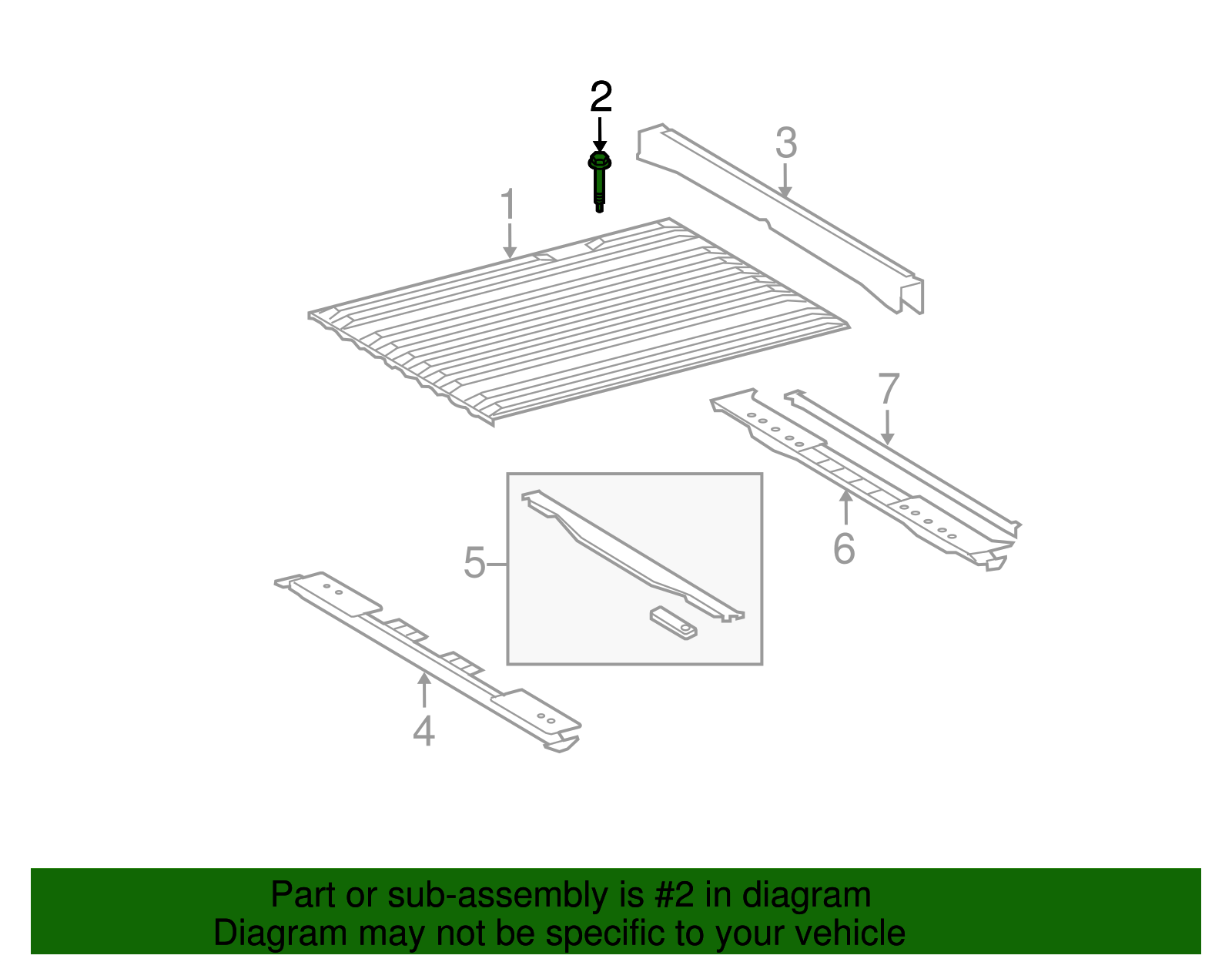 64189-0C011 - Bed Floor Mount Bolt - 2000-2013 2015-2020 Toyota Tundra ...