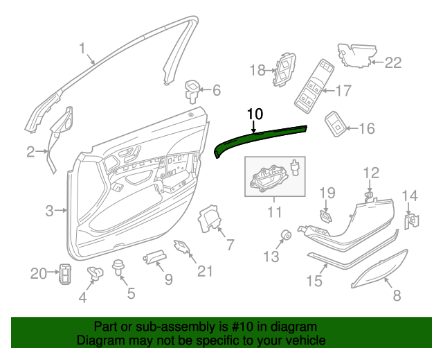 2015-2019 Mercedes-Benz Upper Molding 222-720-21-22 | MB OEM Parts