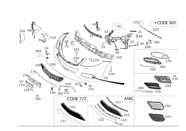 222-885-71-00 - Ventilation Grille 2014-2020 Mercedes-Benz | MB Parts ...