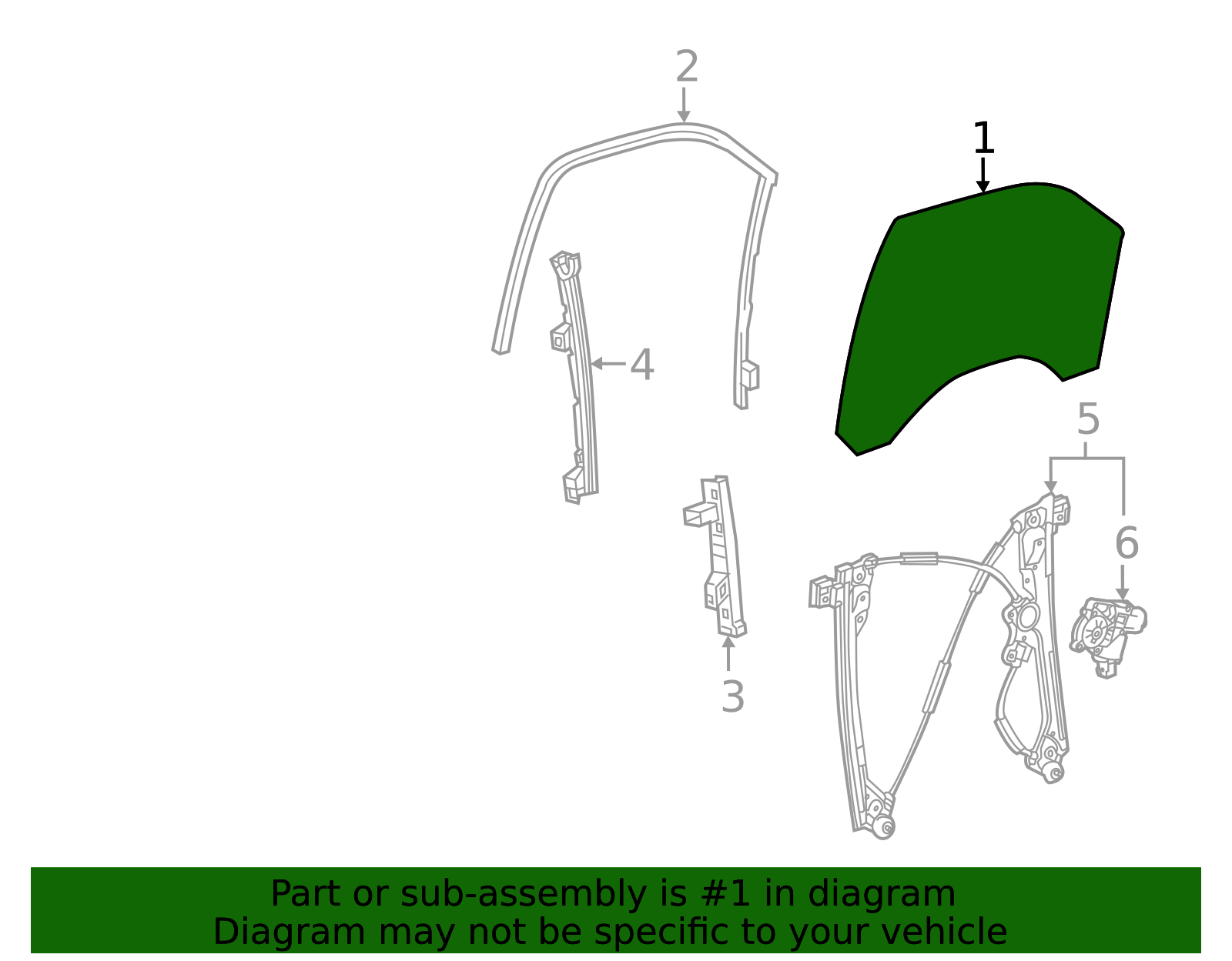 2019-2025 GM (Replaces 84752934) Front Passenger Side Door Window ...