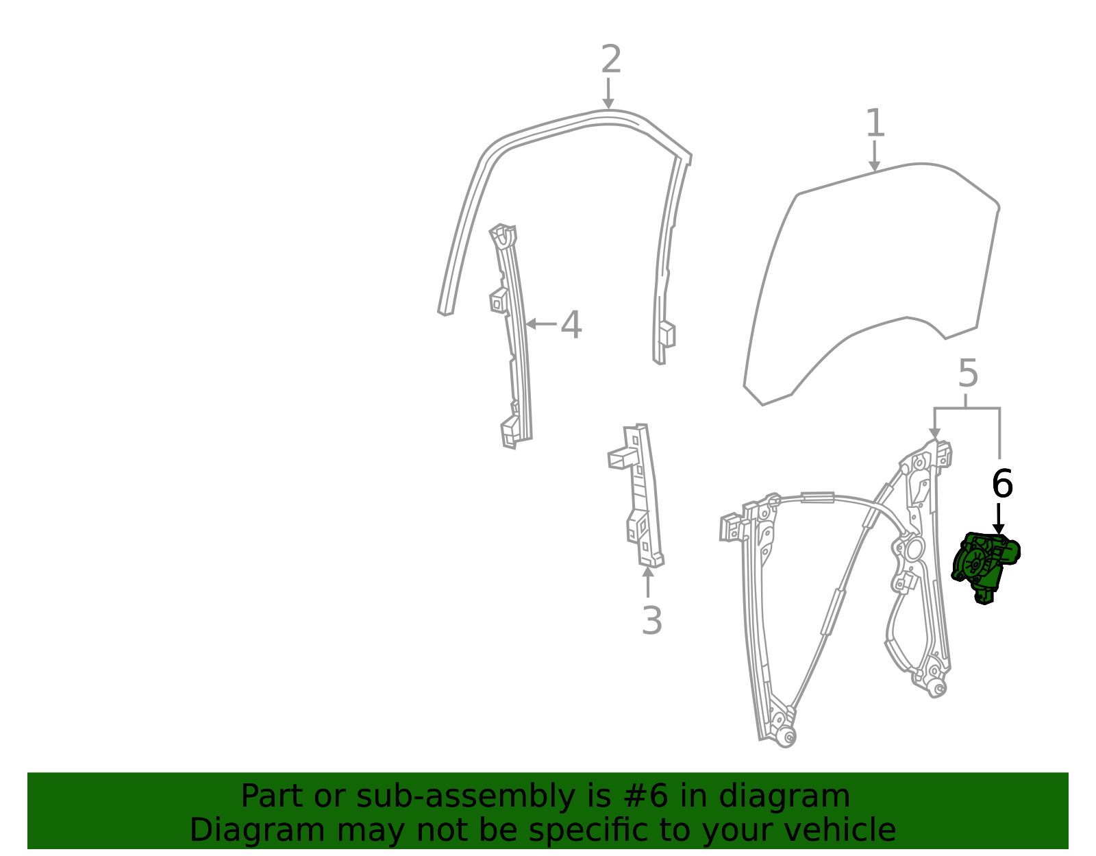 2019-2025 GM Front Passenger Side Power Window Regulator Motor 84117332 ...