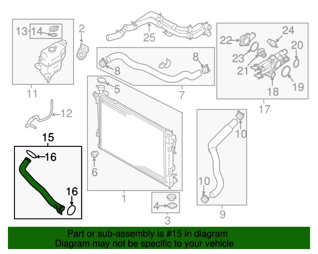 97540-2W700 - Engine Coolant Pipe 2017-2018 Hyundai Santa Fe Sport ...