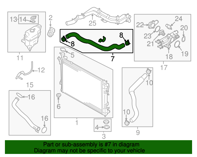 2017-2018 Hyundai Santa Fe Sport Upper Hose 25411-2W700 | OEM Parts Online