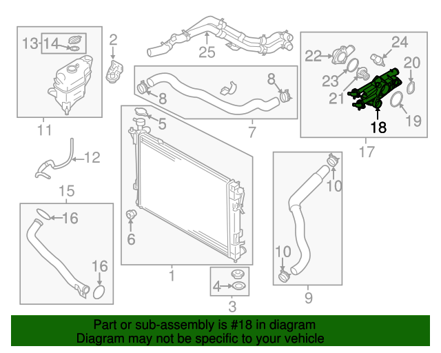 2015-2018 Hyundai Thermostat Housing 25620-2GGA0 | OEM Parts Online