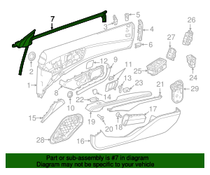 231-720-73-00 - Belt Weather-Strip - 2013-2020 Mercedes-Benz ...