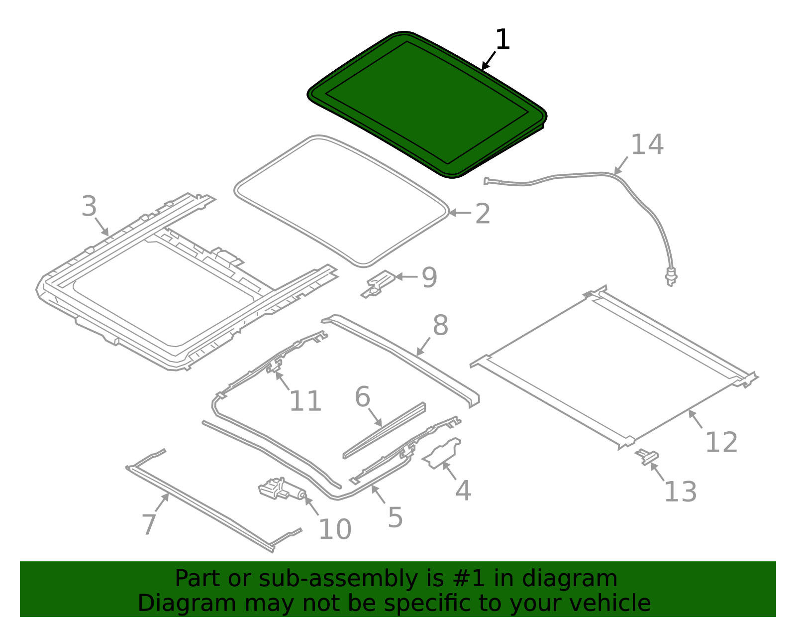 54108737865 - 2019-2025 BMW Sunroof Glass (54-10-8-737-865) | BMW of ...