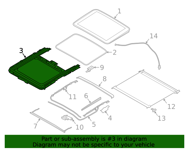 Genuine BMW 54-10-8-737-863 | Sunroof Frame | FREE Shipping on Most ...