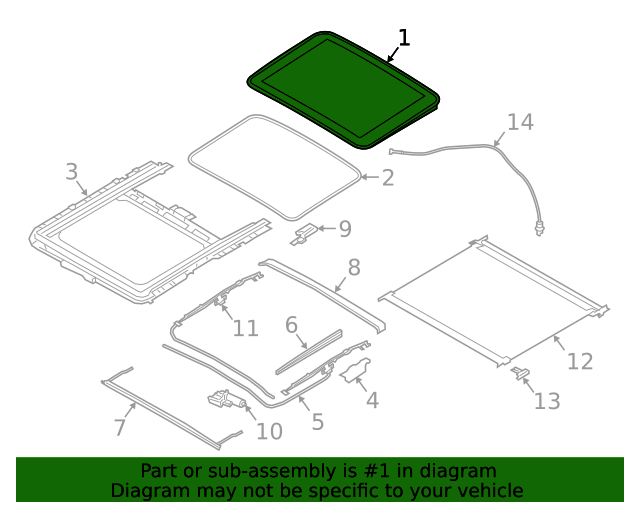 54-10-8-737-865 - Sunroof Glass - 2019-2021 BMW | Buy BMW Parts Now