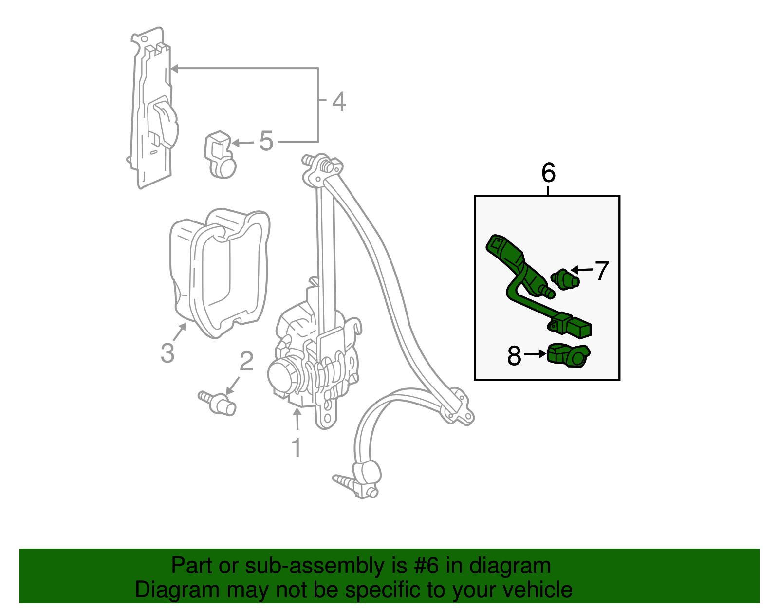 OEM 2003-2004 Honda Pilot Buckle 04813-S9V-A02ZB | Honda Automotive Parts