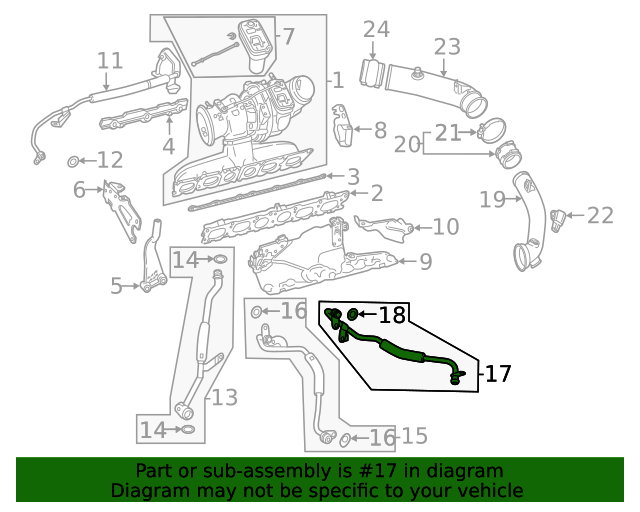 256-203-06-00-64 - Water Return Tube 2019-2024 Mercedes-Benz ...