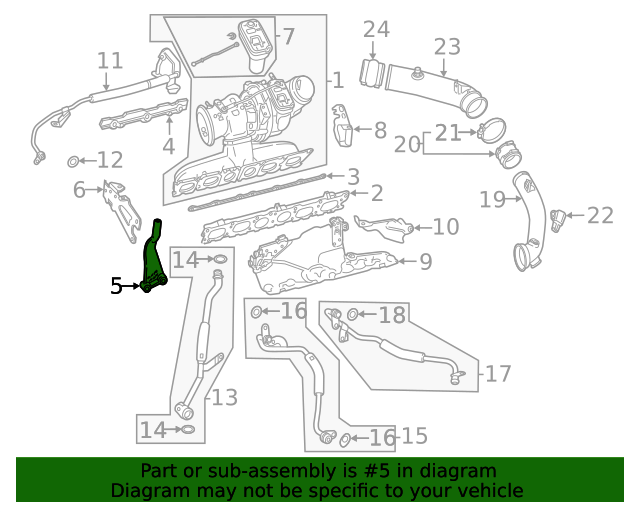 256-096-00-00 - Exhaust Manifold Bracket 2019-2023 Mercedes-Benz ...
