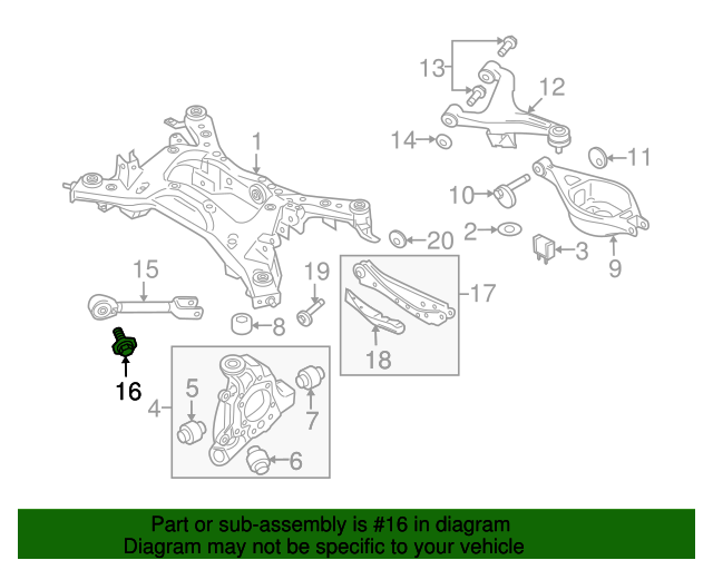 55479-4P00A - Radius Rod Bolt 2008-2017 Infiniti | Infiniti Wholesale ...