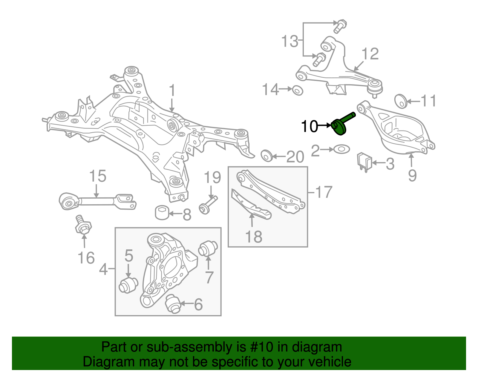 2008-2017 Infiniti Lower Control Arm Adjust Bolt 55226-AQ50A | Faulkner ...