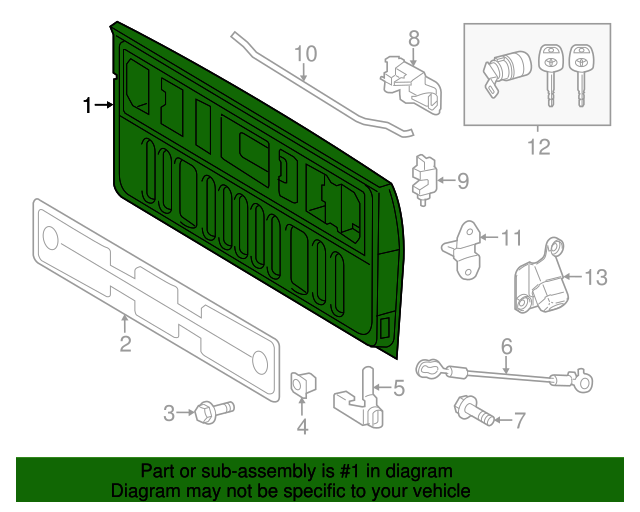 65700-0C090 - Tail Gate 2014-2021 Toyota Tundra | Longo Toyota Parts