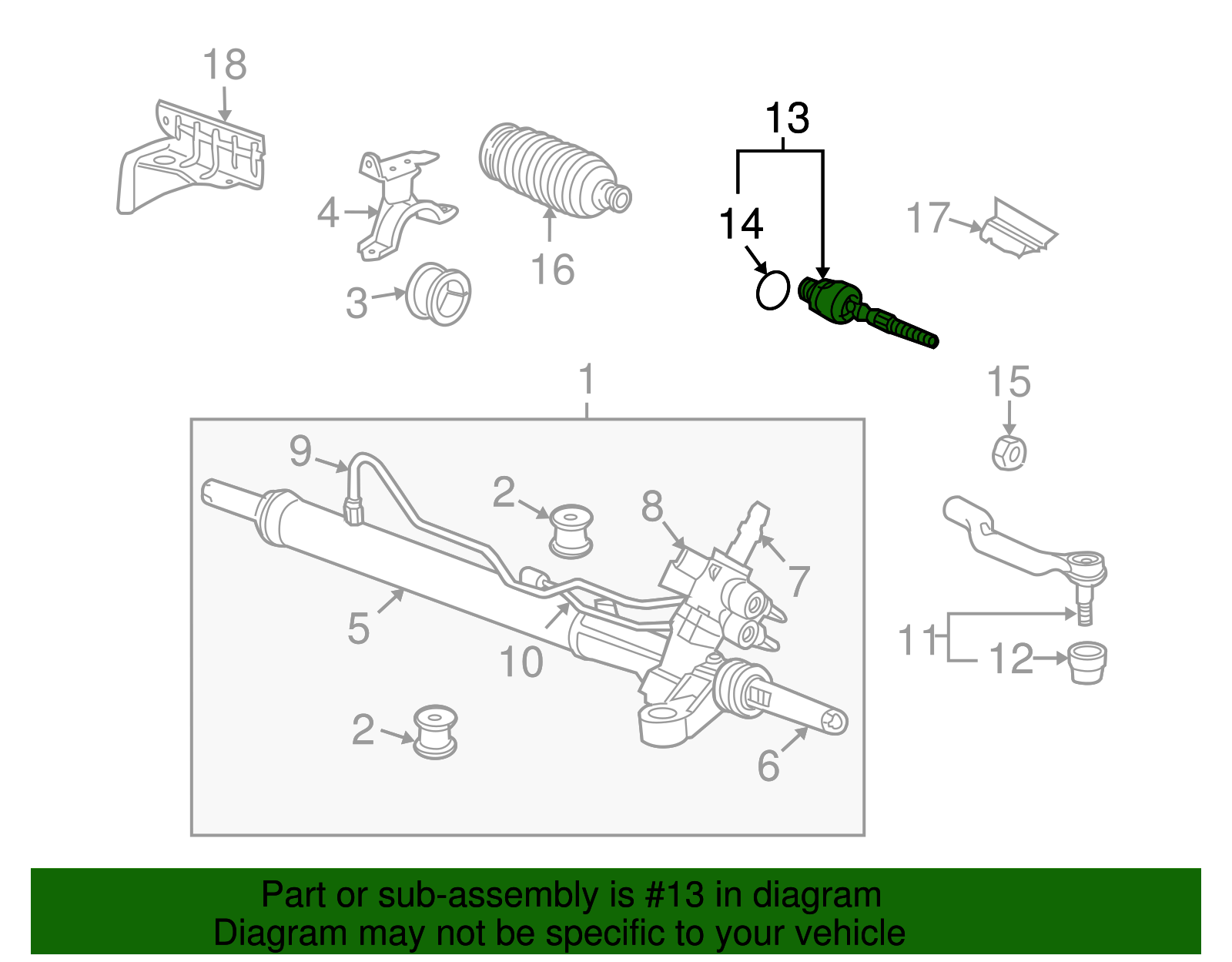 53010-TA0-A01 - Inner Tie Rod 2008-2012 Honda Accord | Honda Parts Online