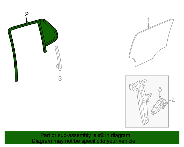 2018-2023 GMC Terrain Rear Passenger Side Door Window Weatherstrip ...