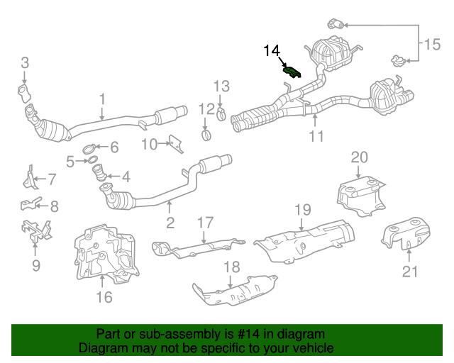 171-492-10-41 - Muffler & Pipe Bracket 2010-2020 Mercedes-Benz ...