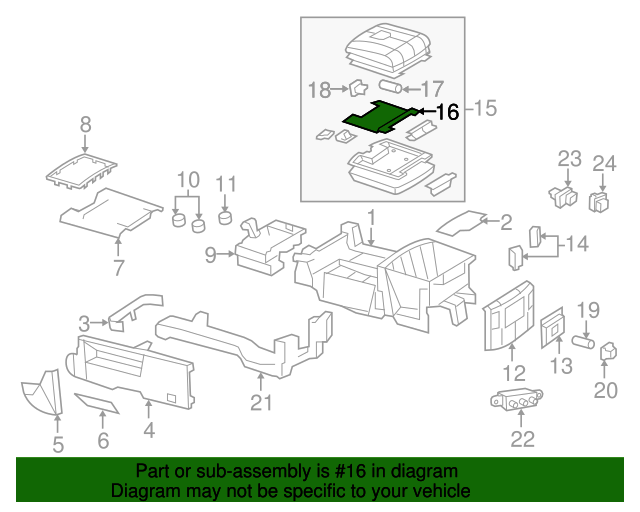 2018 Ram Console Mat 68200126AB | TascaParts.com