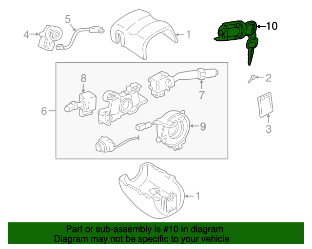 2001-2003 Toyota Prius Cylinder & Keys 89709-47030 | Toyota Parts Center