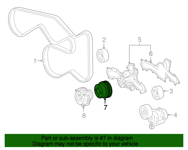 2016-2023 Toyota Tacoma Fan Pulley 16371-0P020 | OEM Parts Online