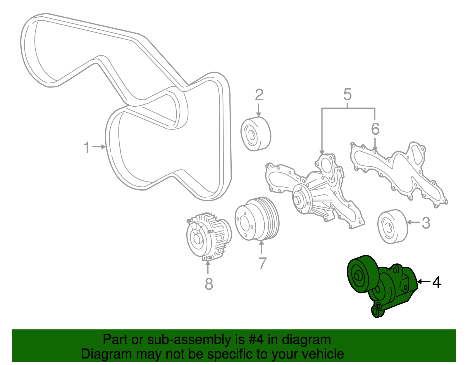 2016-2023 Toyota Accessory Drive Belt Tensioner 16620-0P010 | OEM Parts ...