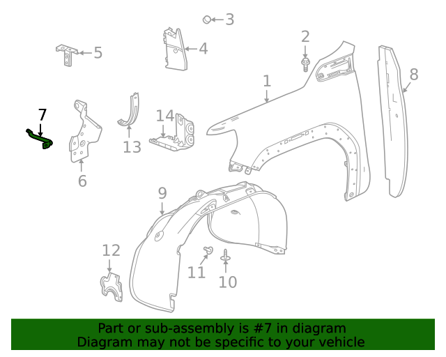 2020-2023 GMC Front Fender Front Brace 84534510 GM | GMPartsDirect.com