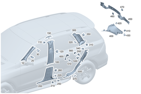 Trim for a, B, C, D-Pillar for 2025 Mercedes-Benz GLC300 | Mercedes ...