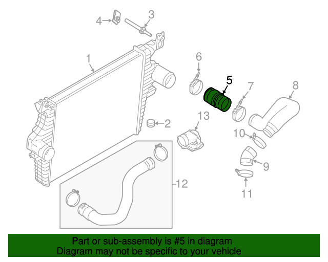 1998-2007 Ford Ford 6.0L Diesel Powerstroke Turbo Engine Intercooler ...