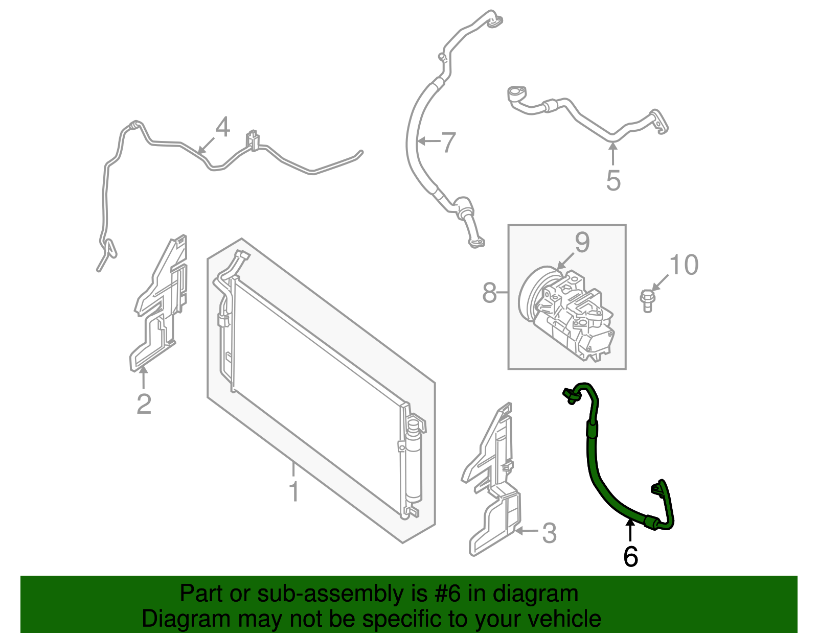 92440-ZX00A - A/C Refrigerant Hose - 2011-2014 Nissan | Nissan OEM ...
