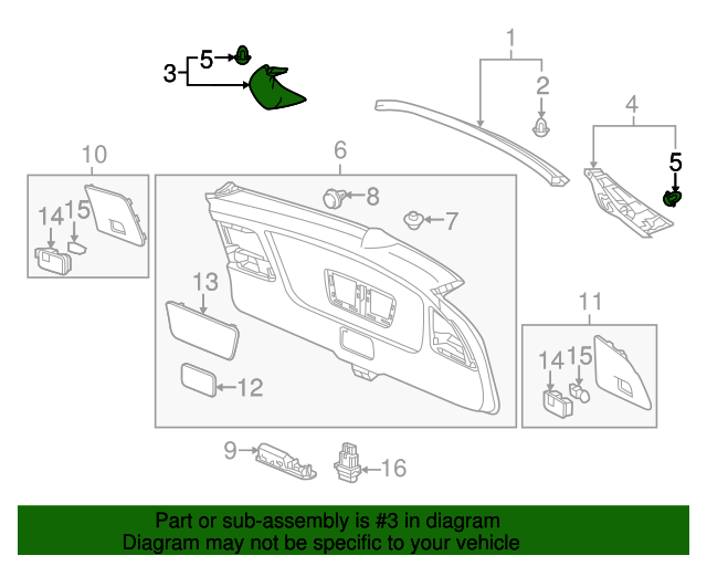 2013-2018 Acura RDX Side Trim Panel 84435-TX4-A02ZB | AutoNationParts.com