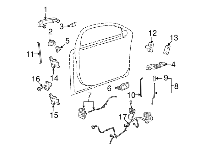 2005-2017 GM Door Lock Striker 20951578 GM | GMPartsDirect.com
