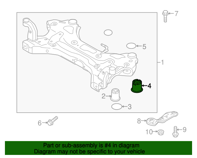 62486-D3000 - Engine Cradle Rear Bushing 2017-2021 Kia | Kia.Parts Store